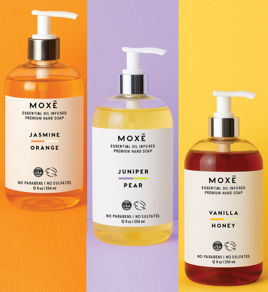 MOXĒ Liquid Hand Soap Variety 3-Pack | Jasmine Orange, Vanilla Honey ...